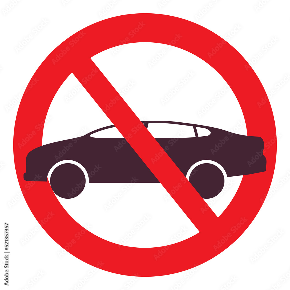 No car allowed sign.No parking car icon.Traffic parking ban.Prohibited ...