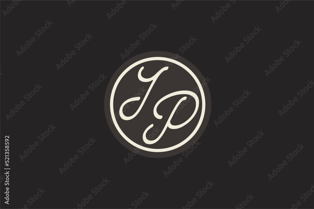 Initial letter IP monogram logo with simple and creative cirle line ...