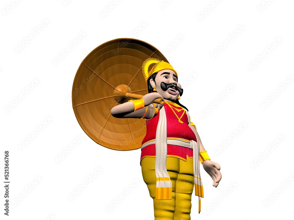 King Mahabali of Hindu mythology for South India Onam festival Stock ...