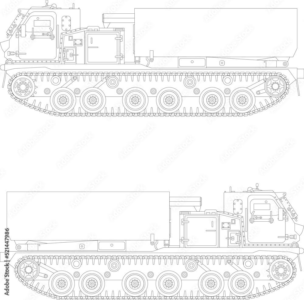 M270 MLRS Multiple launch rocket system. Military missile tactical ...