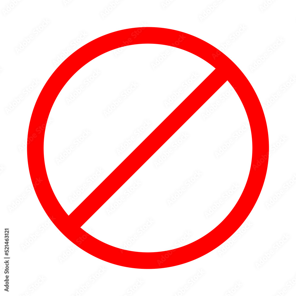 Vector de Stock Do not red circle crossed sign, don't doing something ...