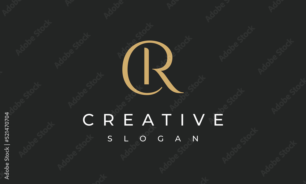 Elegant Luxury Initials CR Logo - Letter C and R Design Template Stock ...
