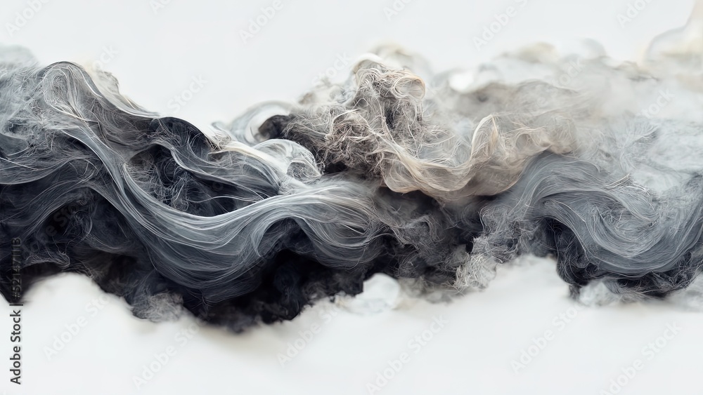 Black and white smoke in 4k, background texture, abstract heavy dense ...