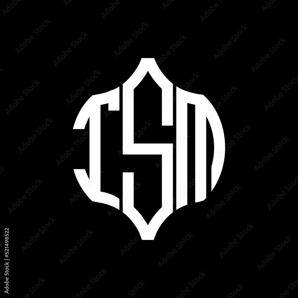 TSM letter logo. TSM best black background vector image. TSM Monogram ...