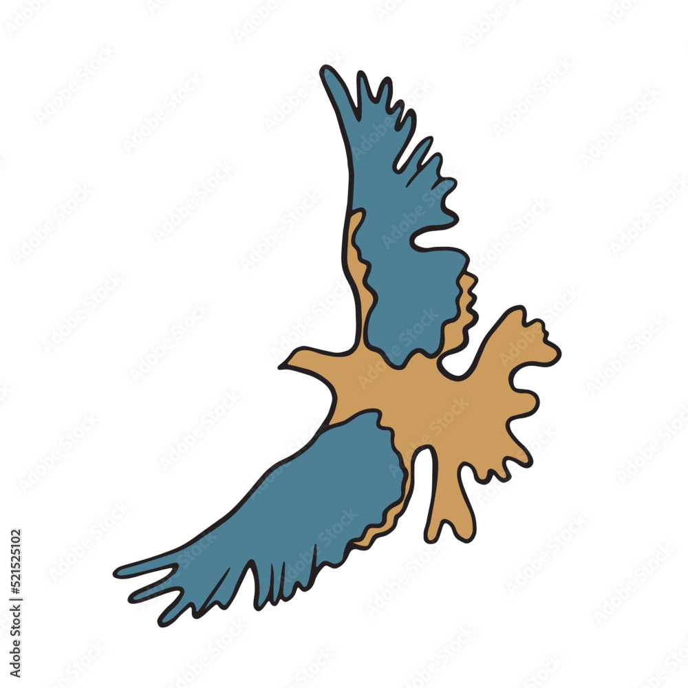 Flying stylized bird vector illustration. Flying bird doodle Stock ...