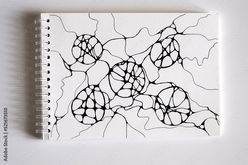 Hand drawn neurographic drawing. Neurographics is psychological method ...