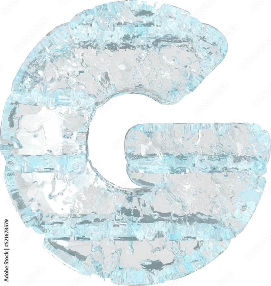Symbols made of ice. letter g Stock Vector | Adobe Stock