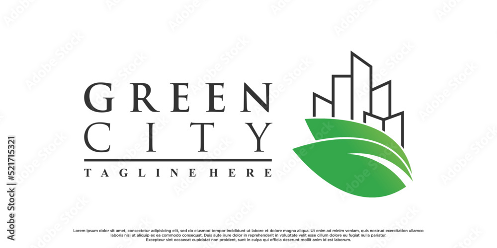 Nature building logo design inspiration with creative element concept ...