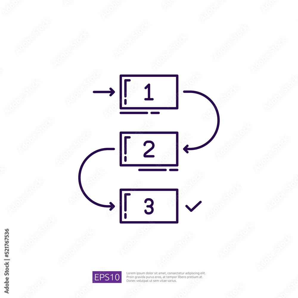 Hierarchy Workflow Chart Outline Icon Stock Vector | Adobe Stock