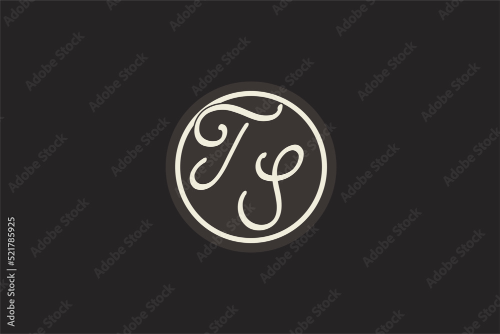 Initial letter TS monogram logo with simple and creative cirle line design ideas Stock Vector ...