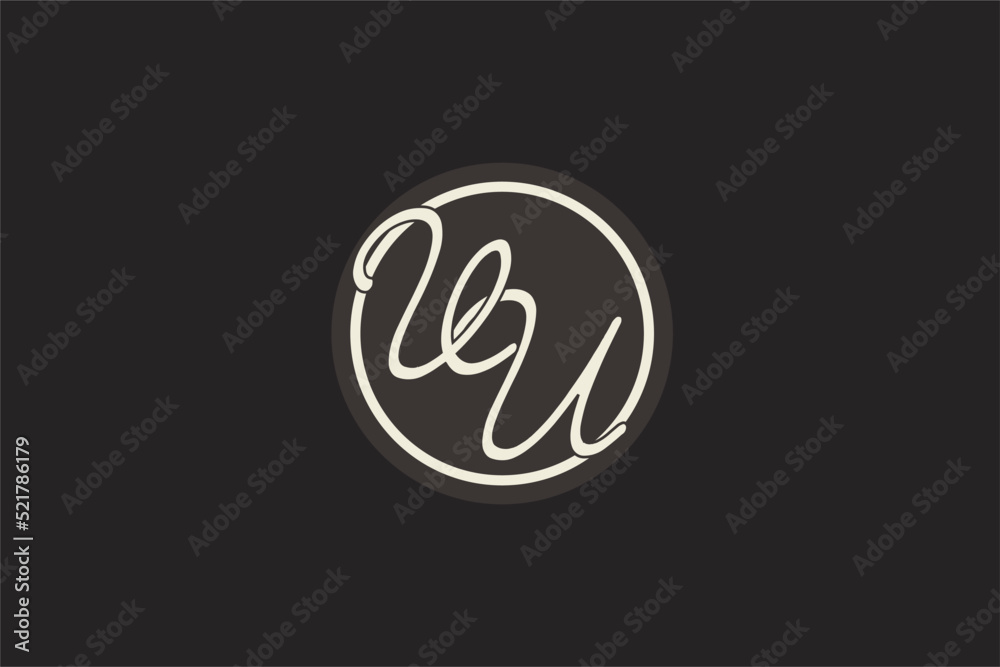 Initial letter VU monogram logo with simple and creative cirle line ...
