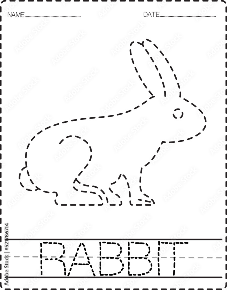 Animal Tracing Book with Example. Preschool worksheet for practicing ...