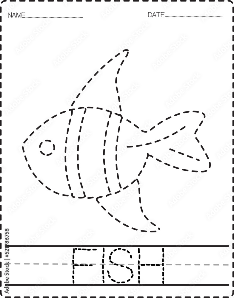 Animal Tracing Book with Example. Preschool worksheet for practicing ...