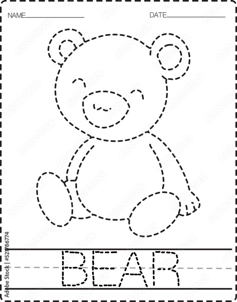 Animal Tracing Book with Example. Preschool worksheet for practicing ...