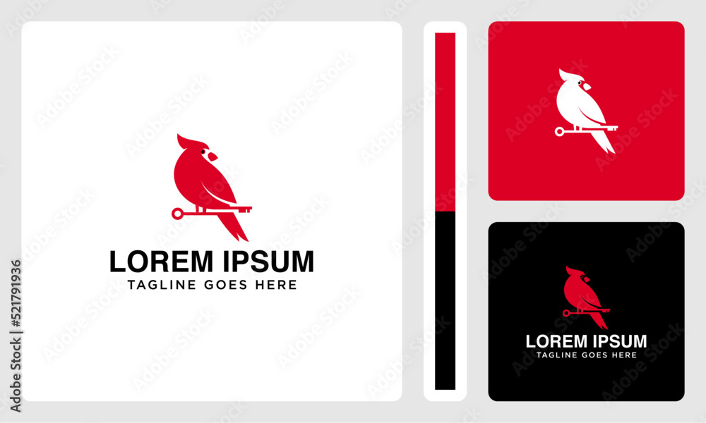 Cardinal bird logo design vector icon symbol Stock Vector | Adobe Stock