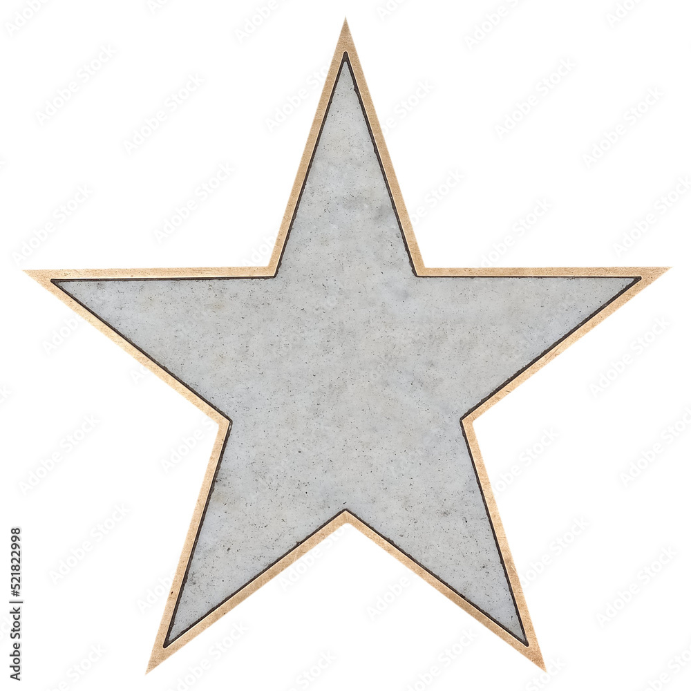 blank walk of fame star transparent PNG Stock Photo | Adobe Stock