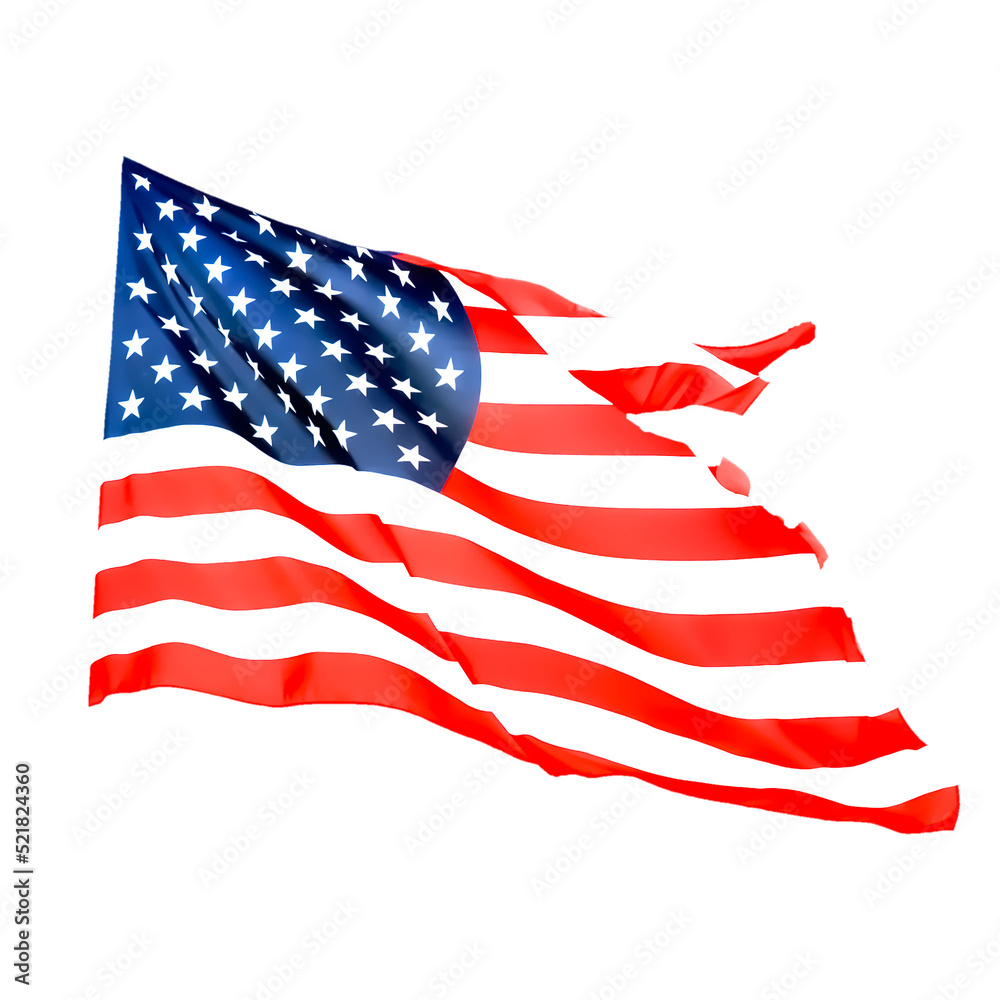 American Flag of United States of America transparent PNG Stock Photo ...