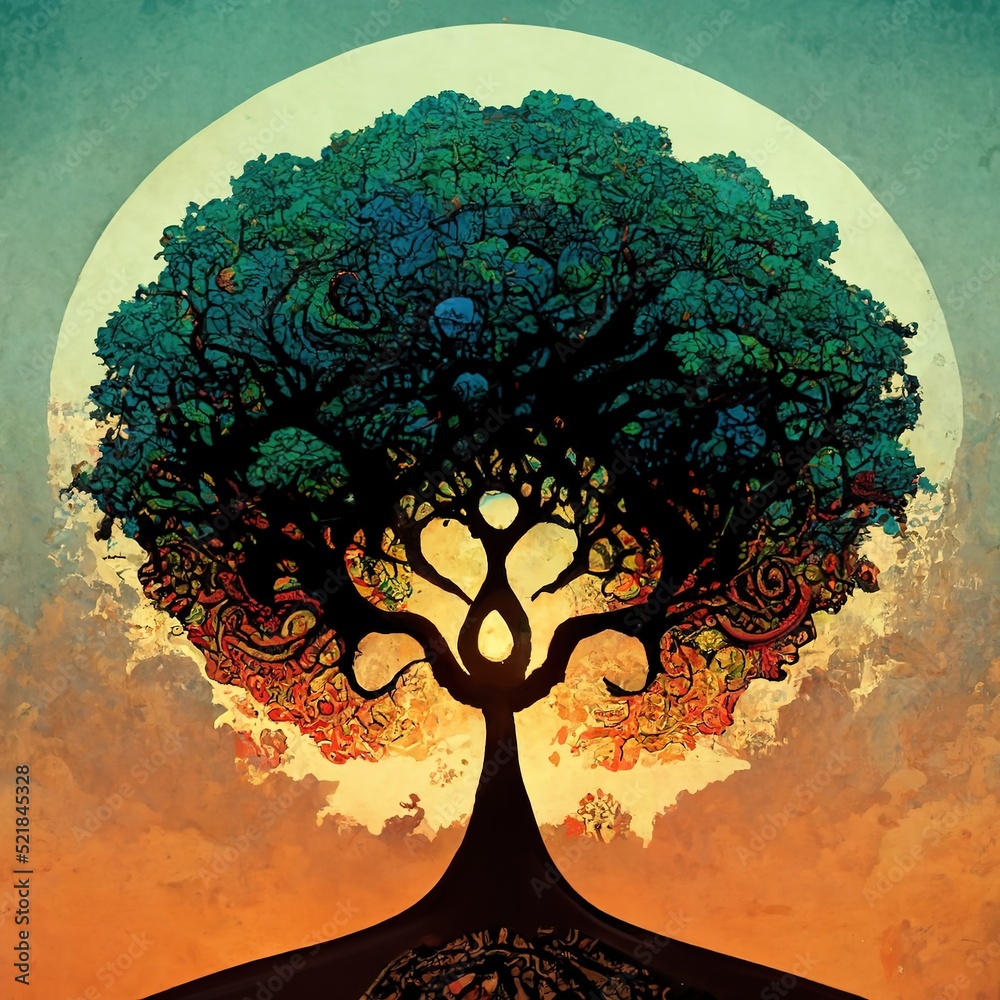 Tree of life, sacred symbol. Individuality, prosperity and growth ...