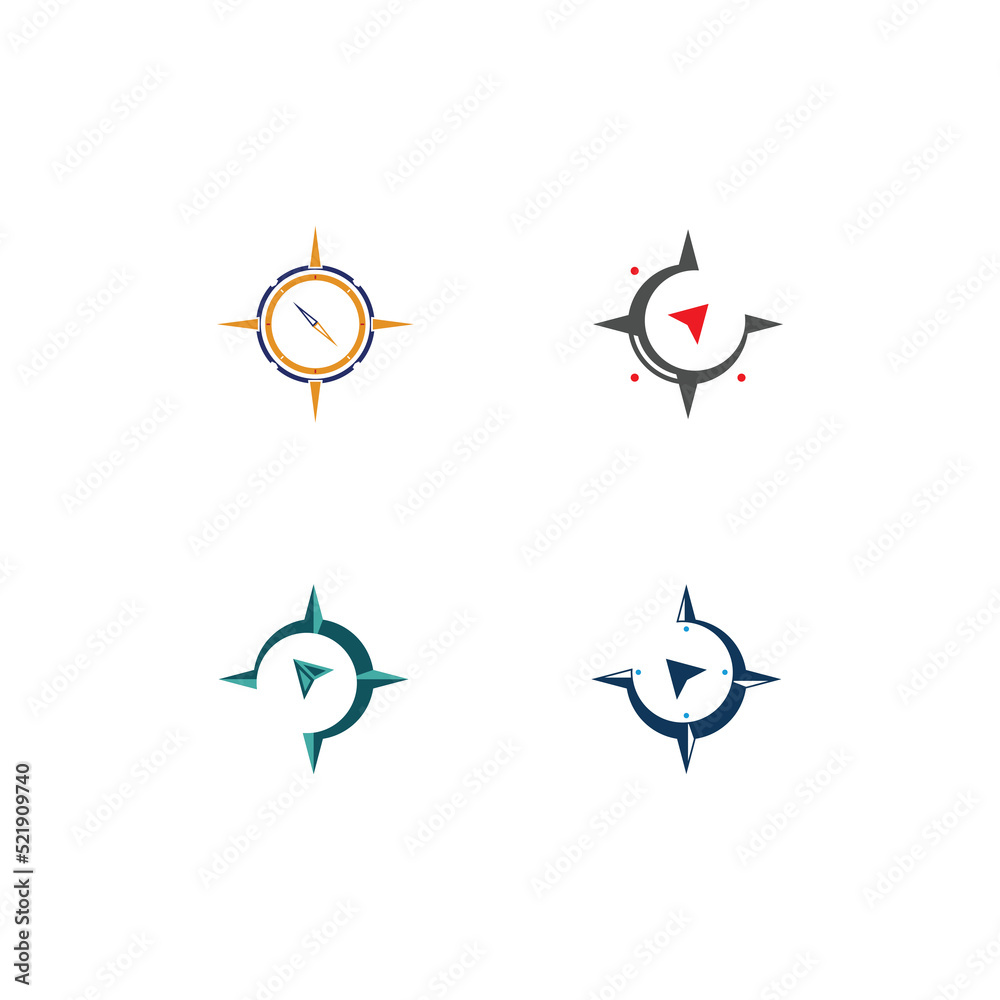 compass logo and symbol with vector concept illustration template Stock ...