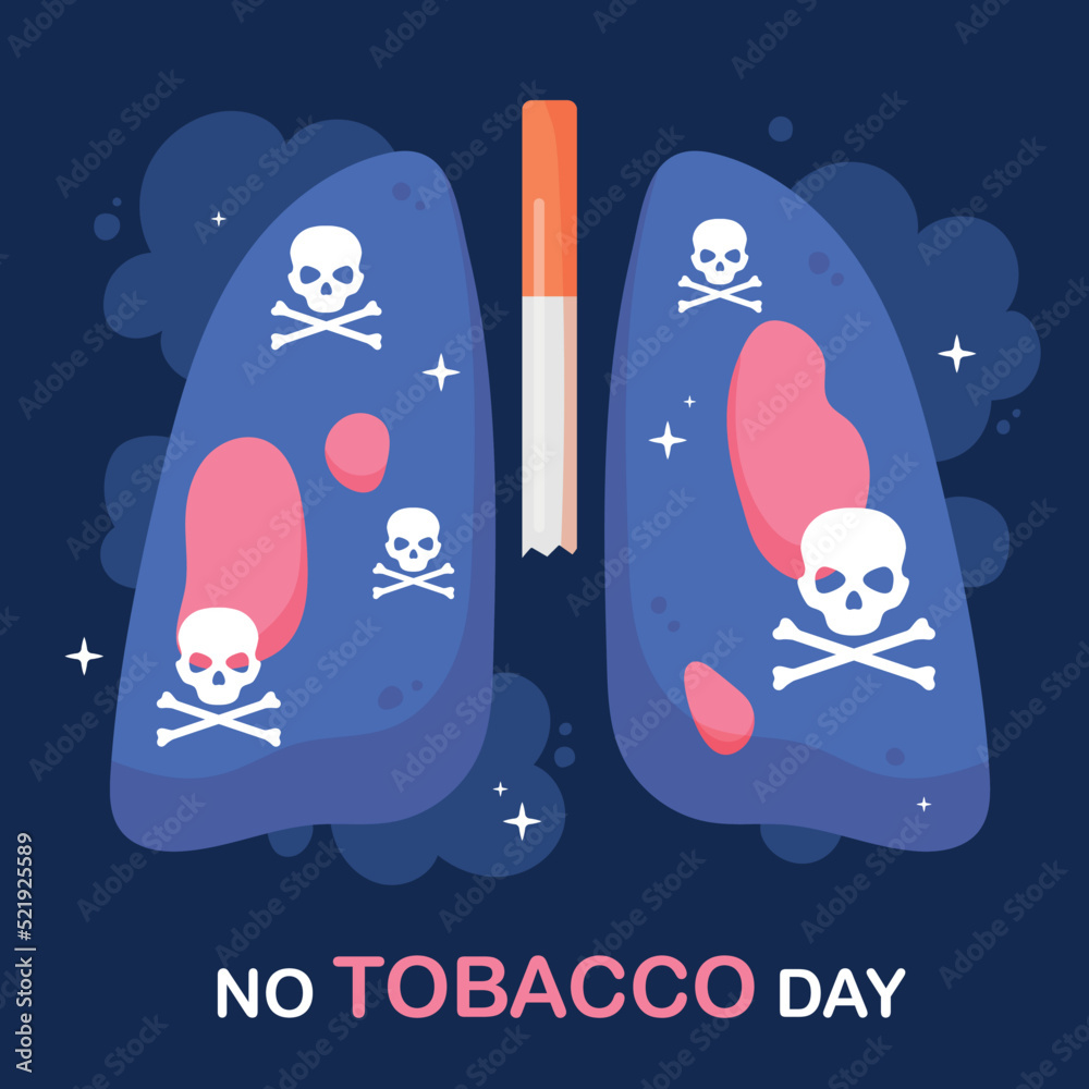 No tobacco day. Lungs and cigarettes, bad habits. Fight against smoking ...