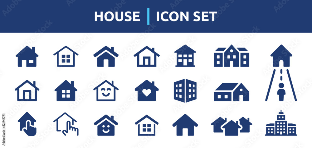House icon set. Housing symbol vector illustration の Stock ベクター | Adobe ...