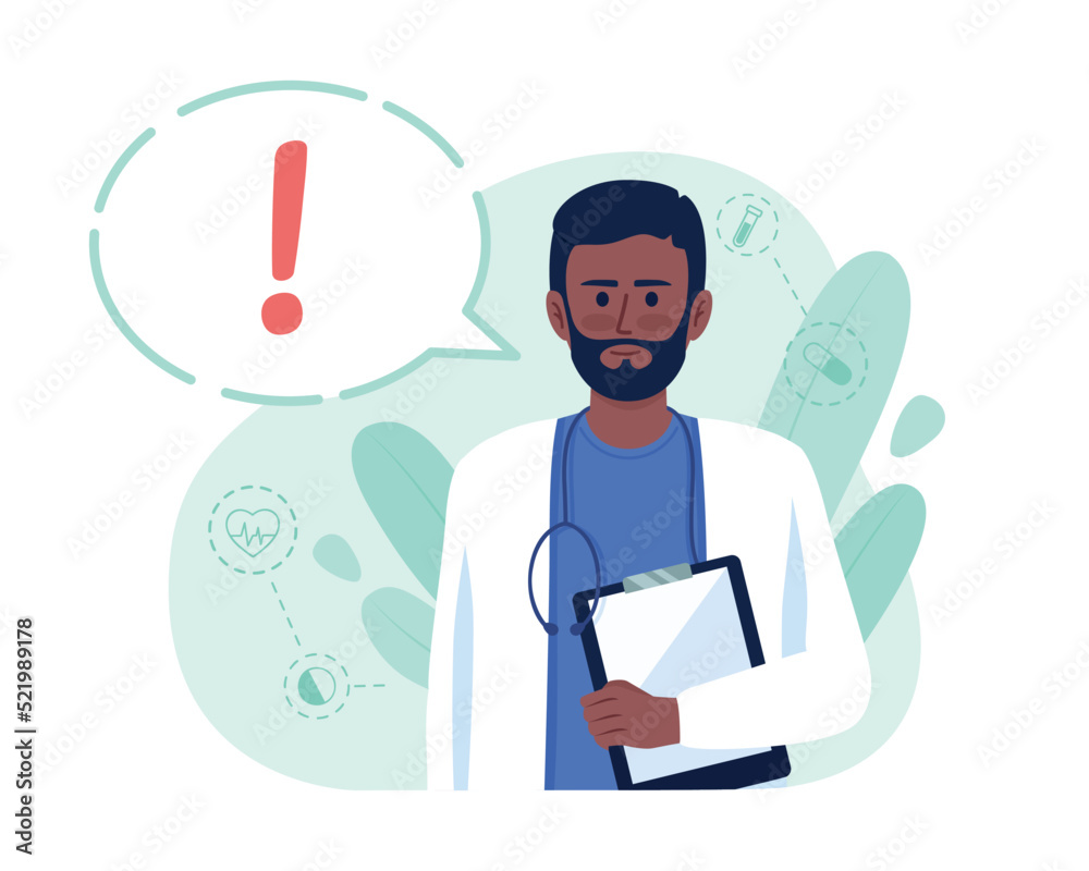 Important information from doctor 2D vector isolated illustration ...