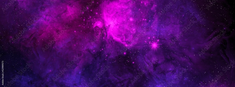 Foto de Stock Cosmic background with a blue and pink nebula and stars ...