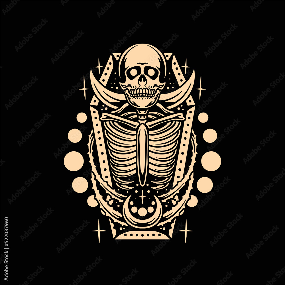 rotten coffin tattoo vector design Stock Vector | Adobe Stock