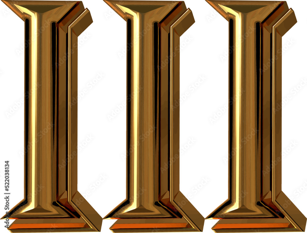 Roman numerals made of gold Stock Vector | Adobe Stock