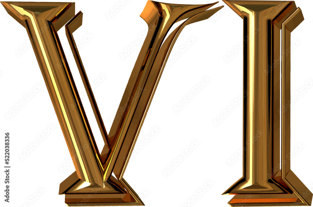Roman numerals made of gold Stock Vector | Adobe Stock