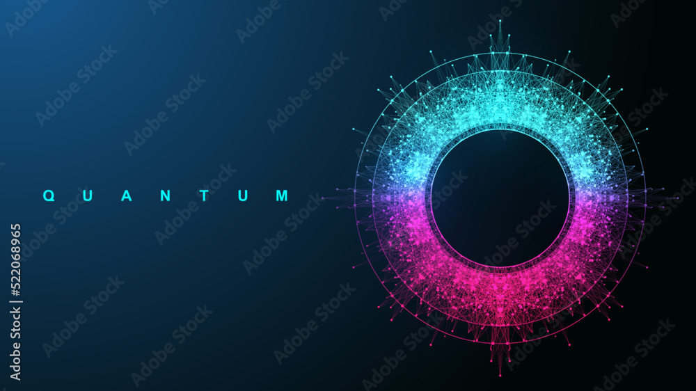 Quantum computing concept. Deep learning artificial intelligence. Big ...