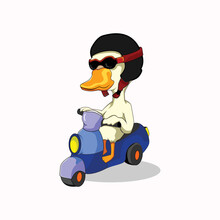 Cartoon, Illustration, Duck, Scooter Free Stock Photo - Public Domain ...