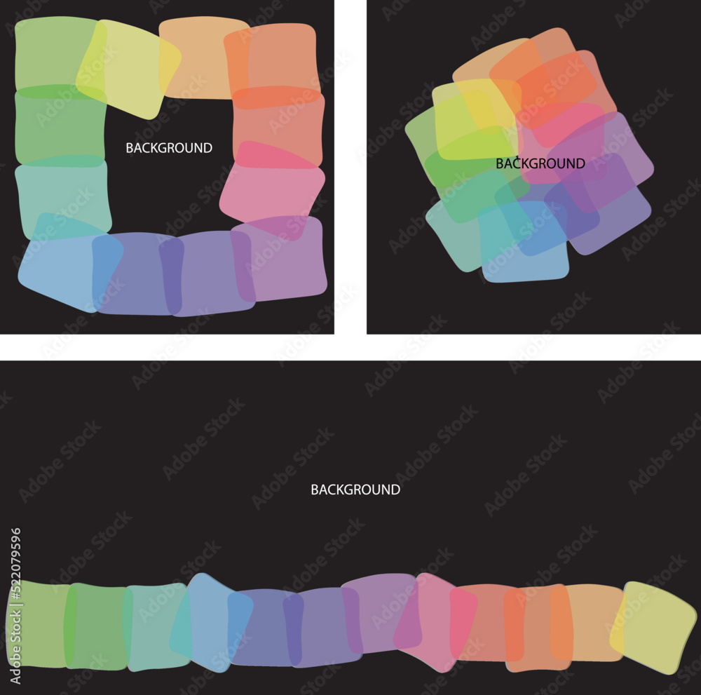 transparent color plates cover template set. Rainbow backgrounds for ...