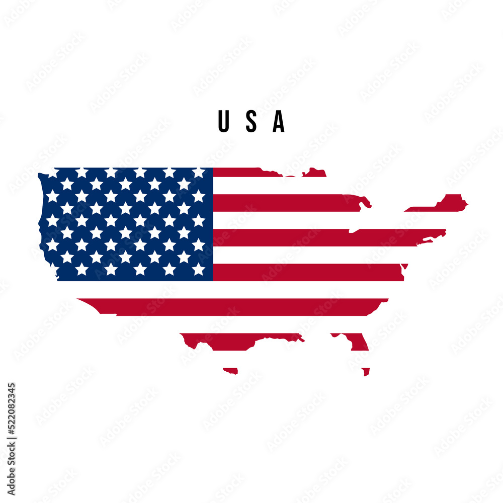 Vector de Stock USA silhouette map, continent vector illustration ...