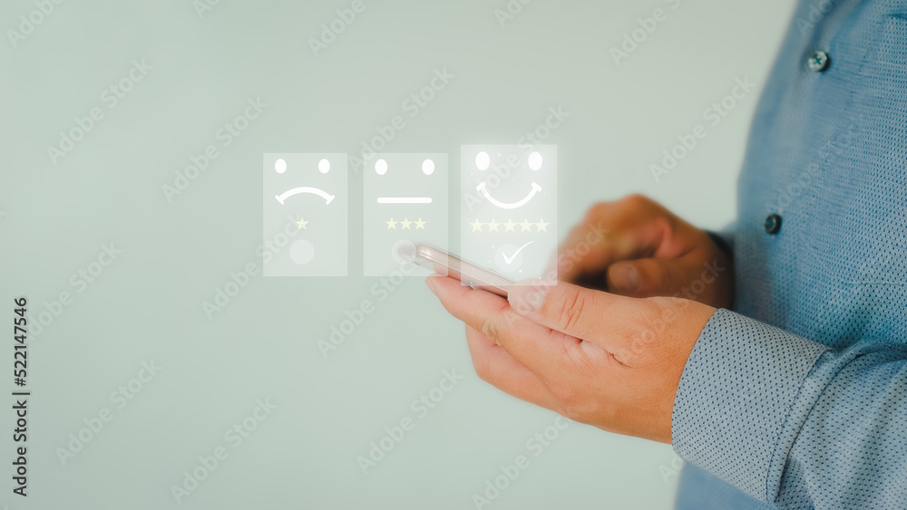 Customer Service Assessment Concept.Users rate the service of online ...