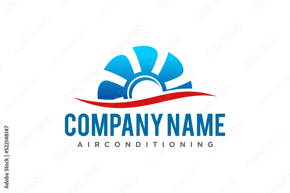 Air conditioning Cooling and heating house logo design blower fan icon ...