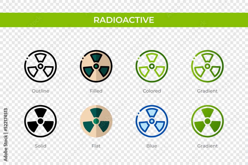 Radioactive icon in different style. Radioactive vector icons designed ...