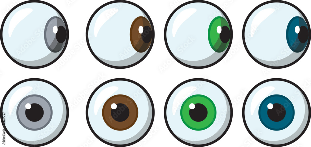 Set of human eyes. Schematic structure. Icon for the site. Stock Vector ...
