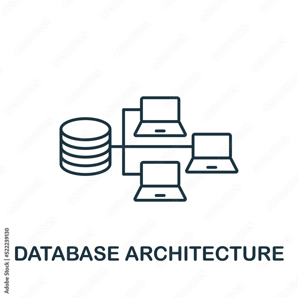 Database Architecture icon. Monochrome simple line Data Science icon ...