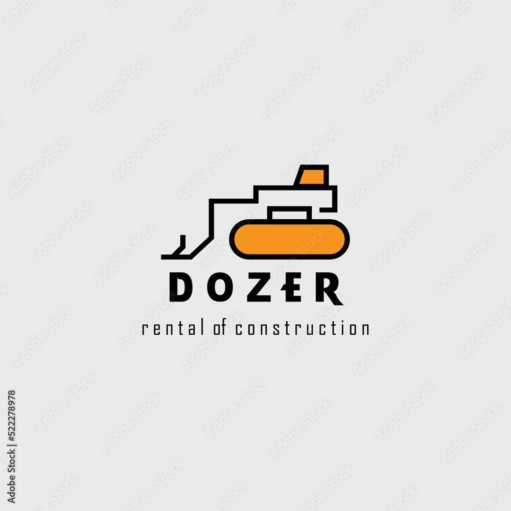 dozer logo construction heavy equipment illustration used for company ...