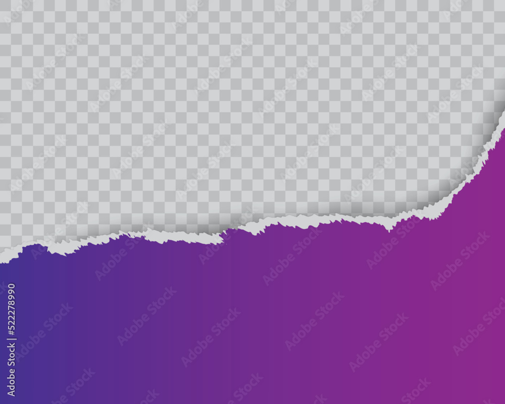 Colorful Gradient Blue Ripped Paper On Transparent Background. Frame ...