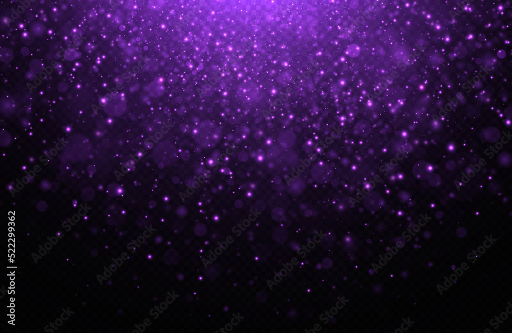 Glowing background of sparkles particles. Blurred bokeh twinkle on ...