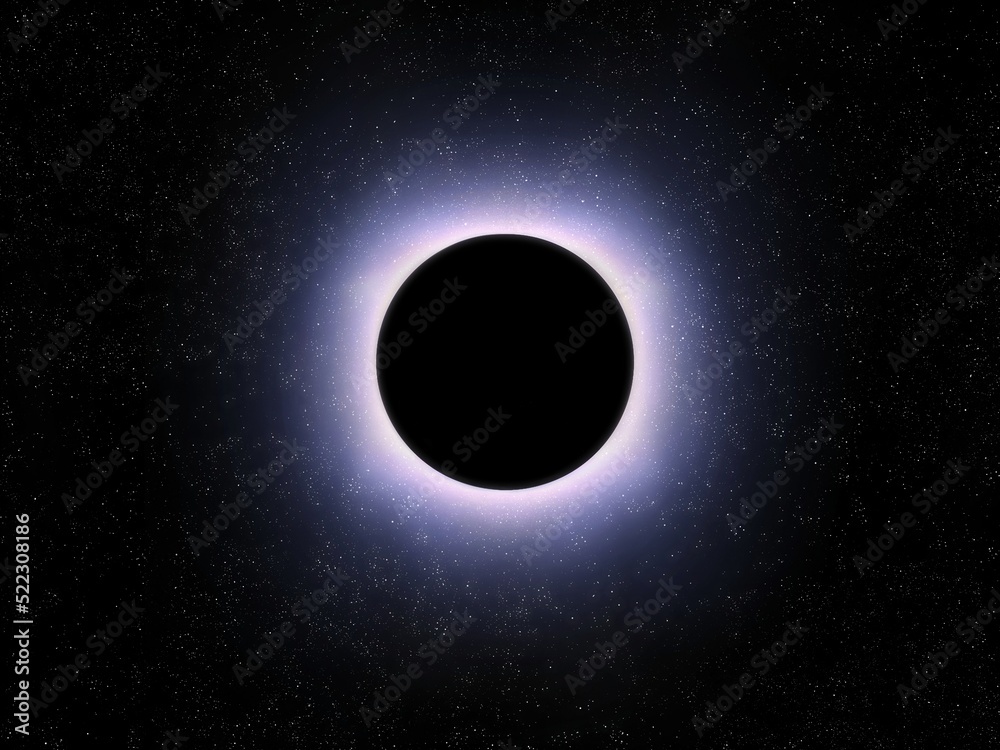 Black hole in space. The singularity bends space with powerful gravity ...