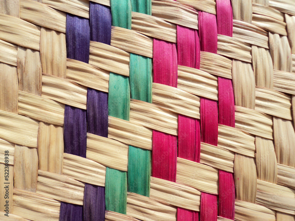 Textura del tejido artesanal de un petate mexicano Stock Photo | Adobe ...