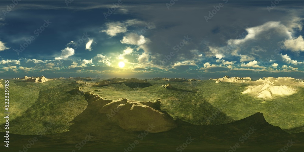 landscape, environment map ,HDRI High resolution map. Round panorama ...