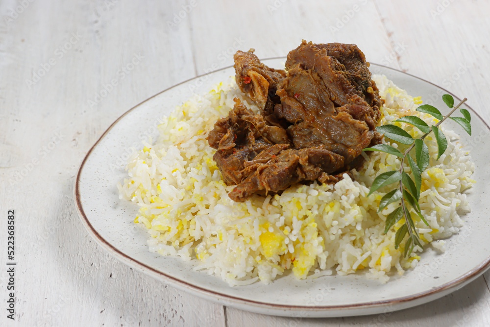 Beef ribs biryani Spicy Indian Malabar biryani Hyderabadi biryani, Dum ...