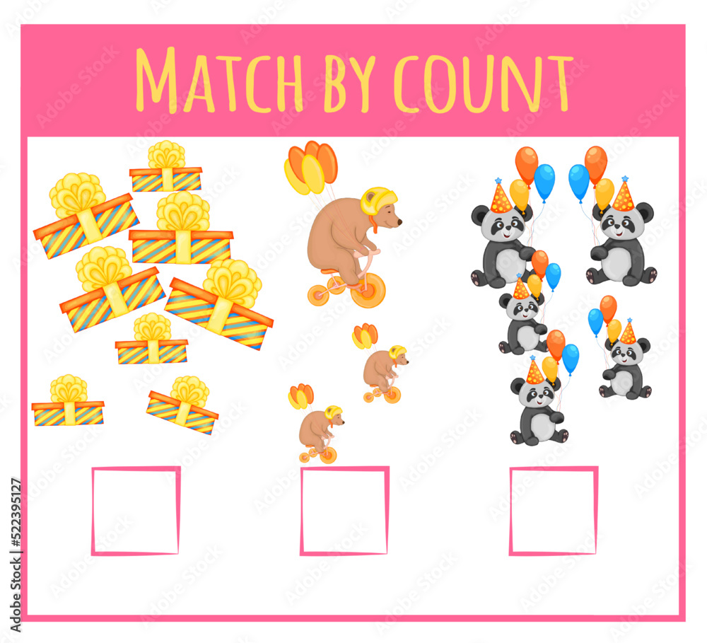 Kids learning number material. Educational game for preschool children ...