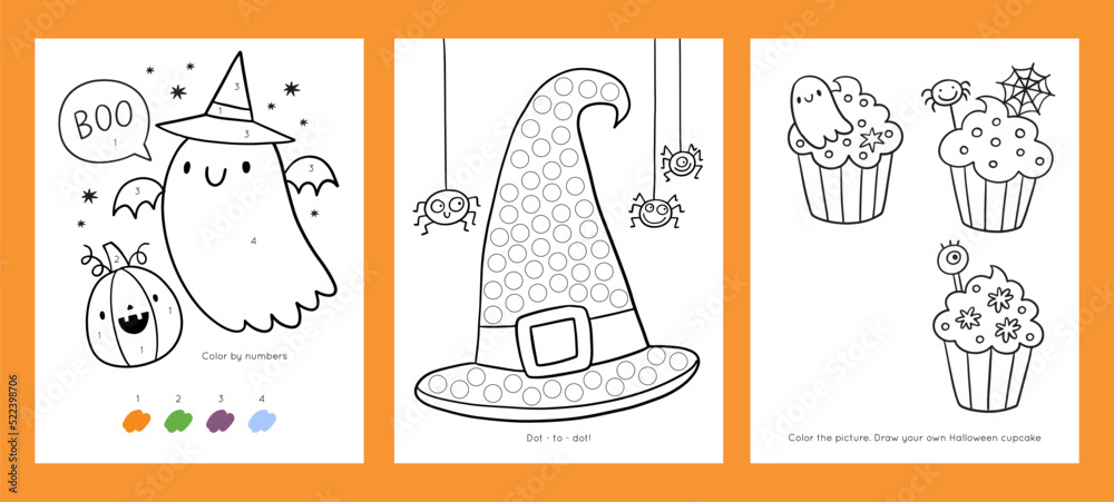 Happy Halloween - coloring pages for kids. Printable activity ...