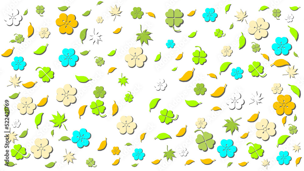 seamless aesthetic pattern with colorful flowers and leaves ...