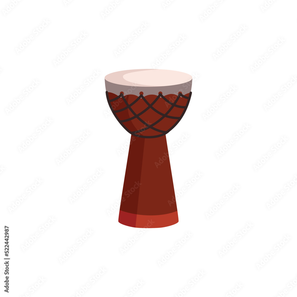 Darbuka or golden drum percussion musical instrument, flat vector ...